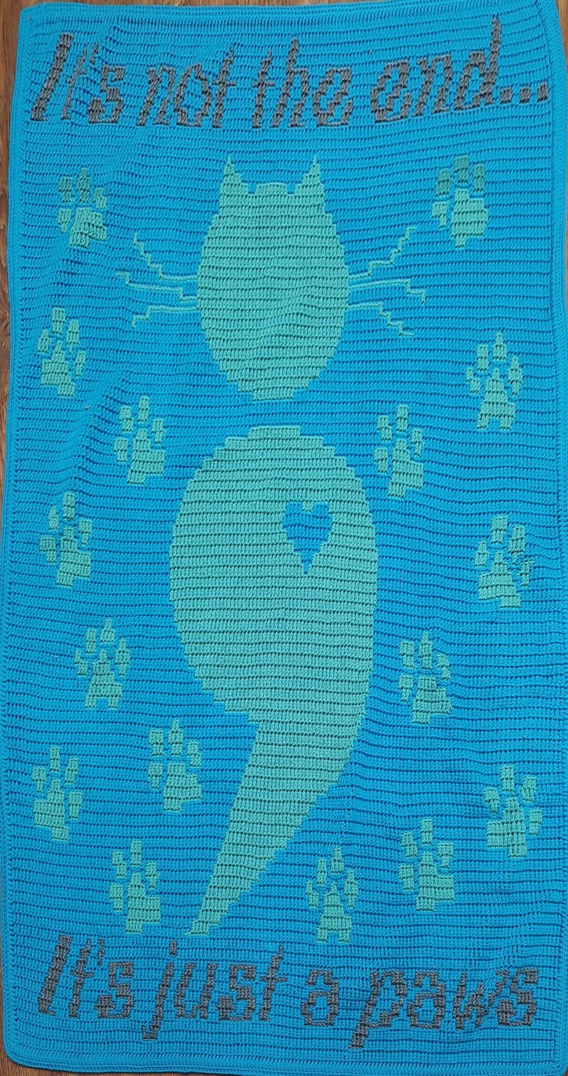 Semicolon Cat Mosaic Crochet Pattern | Nerd Princess Designs