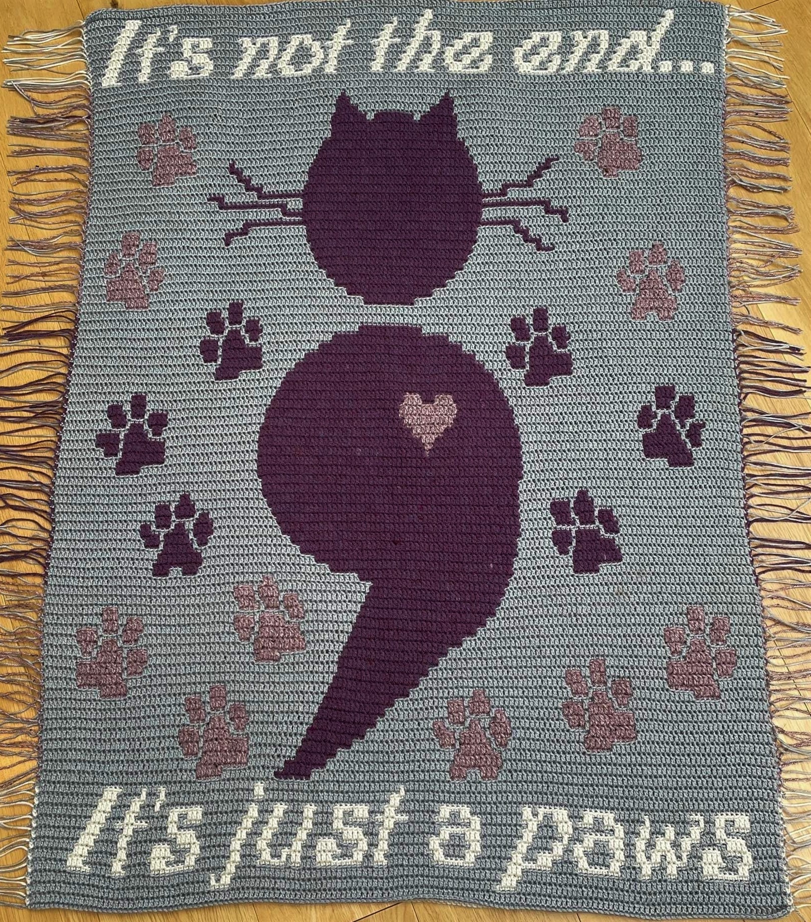 Semicolon Cat Mosaic Crochet Pattern | Nerd Princess Designs