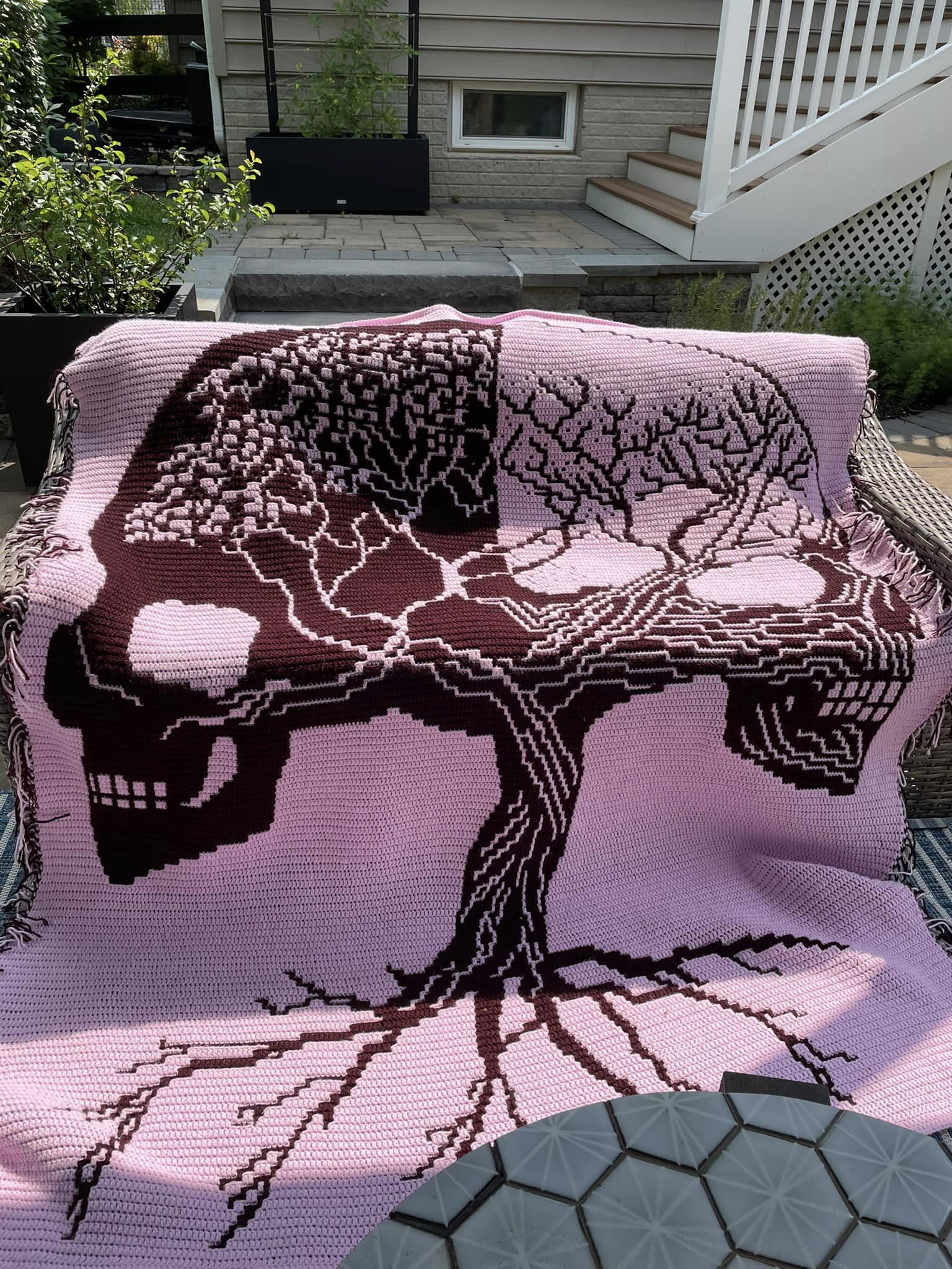 Skull Tree Mosaic Crochet Pattern | Nerd Princess Designs