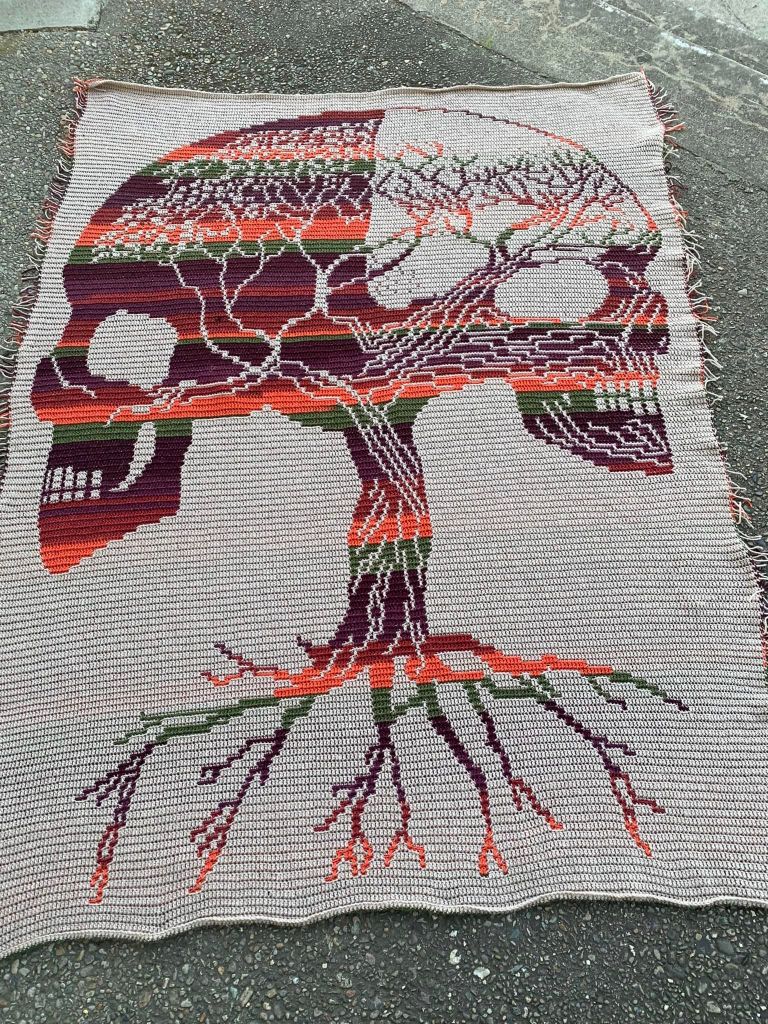 Skull Tree Mosaic Crochet Pattern | Nerd Princess Designs