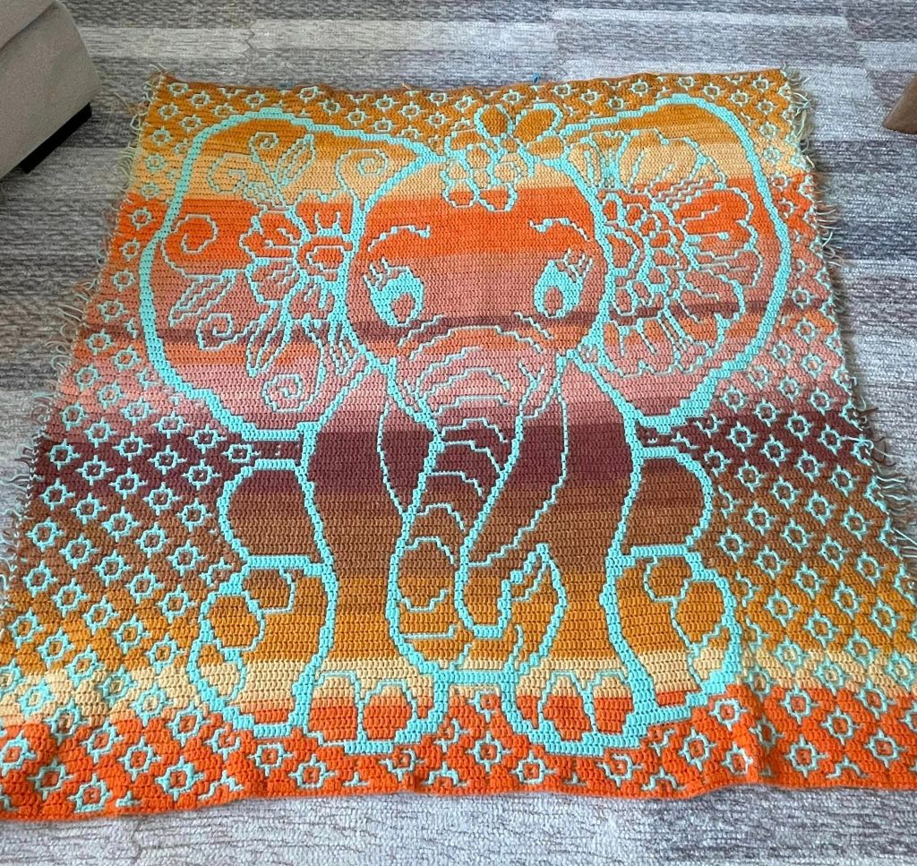 Chloe Elephant Mosaic Crochet Pattern | Nerd Princess Designs