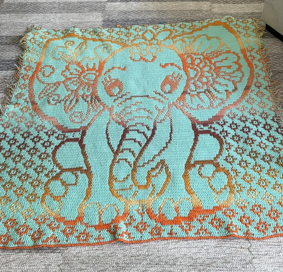 Chloe Elephant Mosaic Crochet Pattern | Nerd Princess Designs