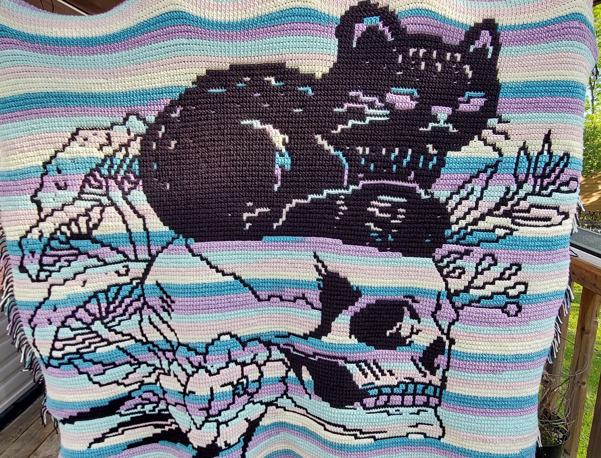 Witch's Familiar Mosaic Crochet Pattern | Nerd Princess Designs