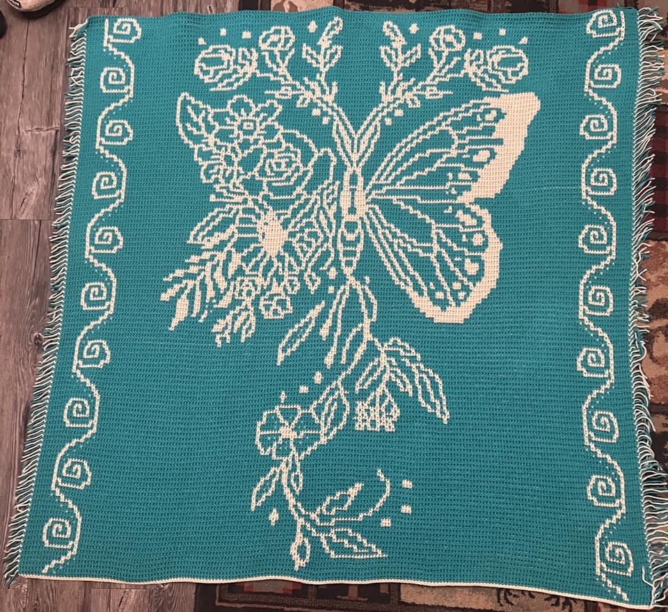 Floral Butterfly Mosaic Crochet Pattern | Nerd Princess Designs