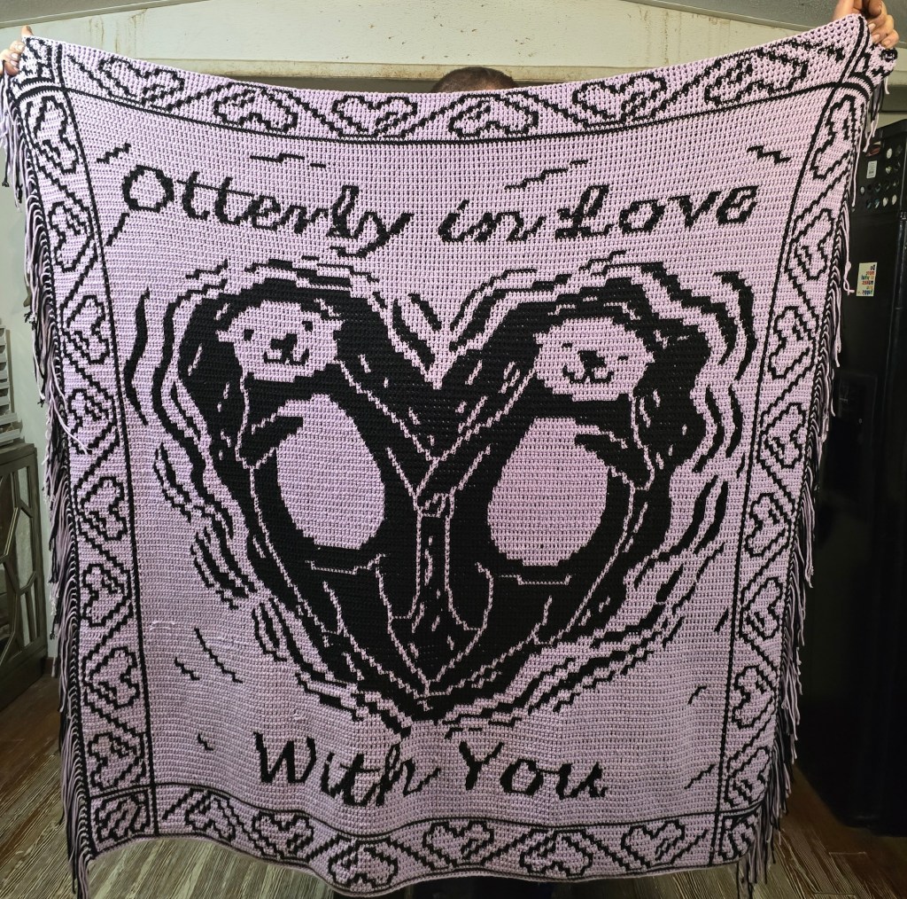 Otterly in Love Mosaic Crochet Blanket Pattern | Nerd Princess Designs