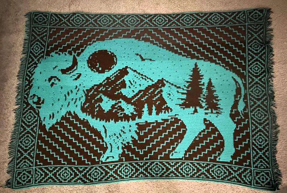 Brutus the Bison buffalo Mosaic Crochet Pattern | Nerd Princess Designs